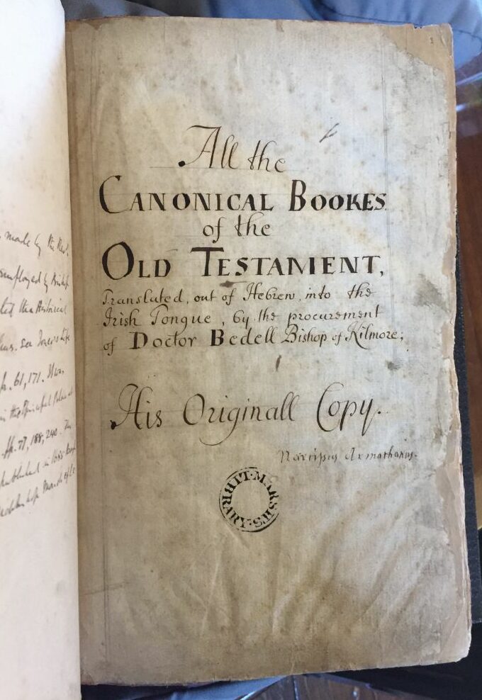 William Bedell, Venice and the Irish language - Marsh's Library